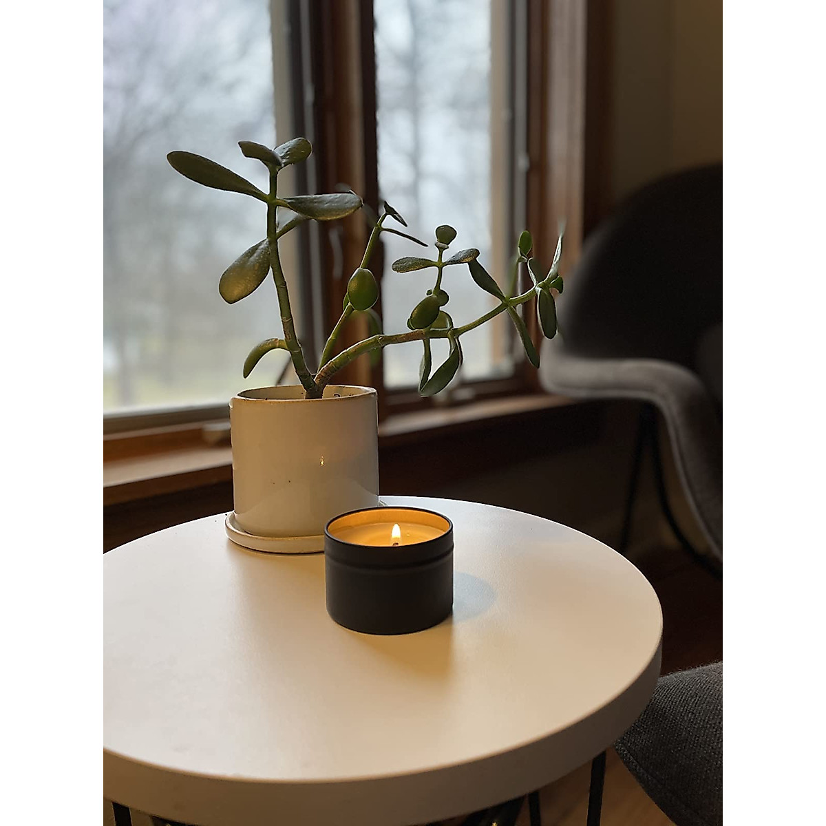 Black Candle Tins 4oz, Bulk Candle Making Tins 24 Piece Candle Containers, Wholesale Candle Jars for Candle Making - More Color Available (Black)