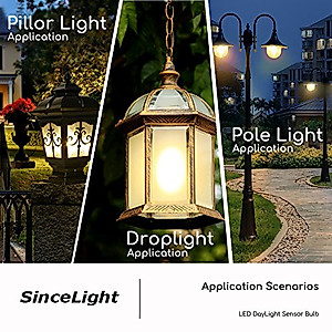 Dusk to Dawn LED Mosquito Bulb with Dual DayLight Sensor,Bug Free & ON/OFF Automatic Depends On DayLight Level,9 Watt,Edison Screw E26,Pack of 4