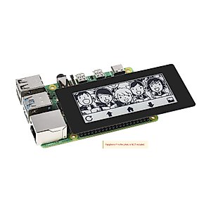 2.9inch Touch E-Paper Display HAT for Raspberry Pi 4B/3B+/3B/2B/Zero/Zero W/WH, 296×128 Pixel 5-Points Black/White 3.3V/5V Capacitive Touch E-Ink Screen, SPI Interface Support Partial Refresh
