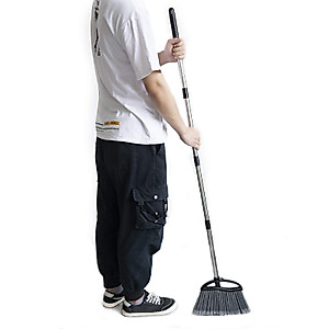 Heavy-Duty Broom Outdoor Commercial Perfect for Courtyard Garage Lobby Mall Market Floor Home Kitchen Room Office Rubbish 57Inch