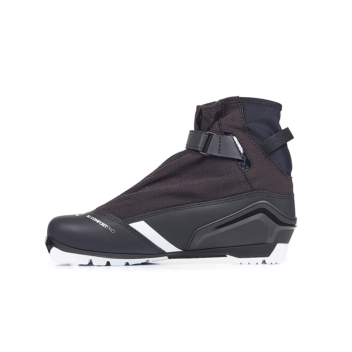 Fischer Men's XC Comfort PRO Adult Warm Lightweight Durable Stable Non Slip Fitness Outdoor Nordic Cross Country Ski Boots, Black/White, Size 45