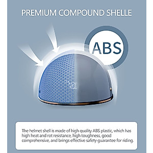 Open Face Motorcycle Half Helmet for Adults, DOT Approved Retro Vespa Helmets, Men’s and Women’s Light Breathable Quick Buckle Fashion Skull Cap Helmet for Street Bike Moped Cruiser -White-58-62CM