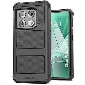 ENCASED Falcon Armor for OnePlus 10 Pro 5G Case (2022) Ultra Protective Phone Case with Fingerprint Access (Black)