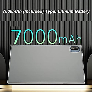 HEEPDD WiFi Tablet, Gray 128GB Extended Support 100‑240V 4G Communication IPS Screen 10 Inch Tablet PC 6 with 256G Octa Core (US Plug)