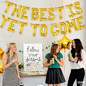 Gold, The Best Is Yet To Come Banner Balloon - 16 Inch | Congratulations Banner for Congratulations Decorations | Farewell Decorations Party | The Best Is Yet To Come Sign for Wedding Decorations