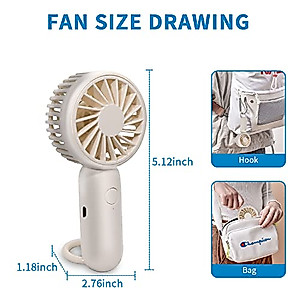 FINEDAYS Handheld Fan,Personal Rechargeable Hand Fan Portable Small Fan with 3 Speeds USB Rechargeable Hand Fan summer electric mini electric fan (White2)