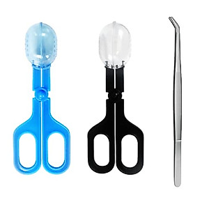 Feeding Tool, Stainless Steel Long Feeding Tongs, Reptile Feeding Clamp Reptile Poop Scoop for Hedgehog, Hamsters, Guinea Pig, Rat, Lizard and Other Small Animals Supplies