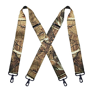 KRICJYH Mens Suspenders Heavy Duty Swivel Hooks Hunting Work Braces Camo Suspenders for Men Big and Tall