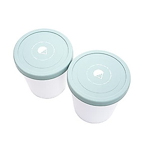 Kanudle Ice Cream Containers (2 Pack - 1 Quart Each) Perfect Freezer Storage Container Tubs with Silicone Lids for Ice Cream, Sorbet and Gelato | BPA Free and Dishwasher Safe