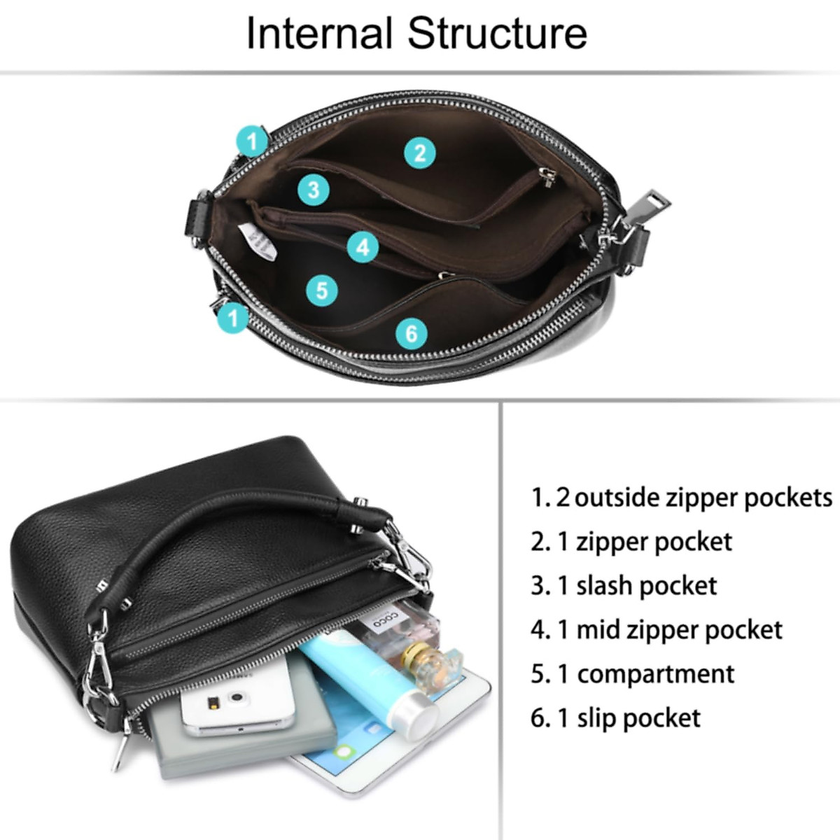 S-ZONE Small Genuine Leather Top Handle Handbags for Women Shoulder Bag Crossbody Purse