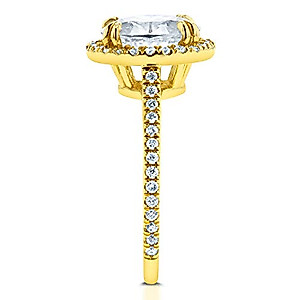 Kobelli Oval Moissanite and Lab Grown Diamond Halo Engagement Ring 1 4/5 CTW 14k Yellow Gold (GH/VS, DEF/VS), 8