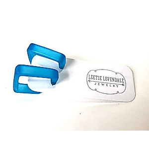 Aqua Blue Frosted Lucite Acrylic Square Hoop Earrings - SQH-BL-1