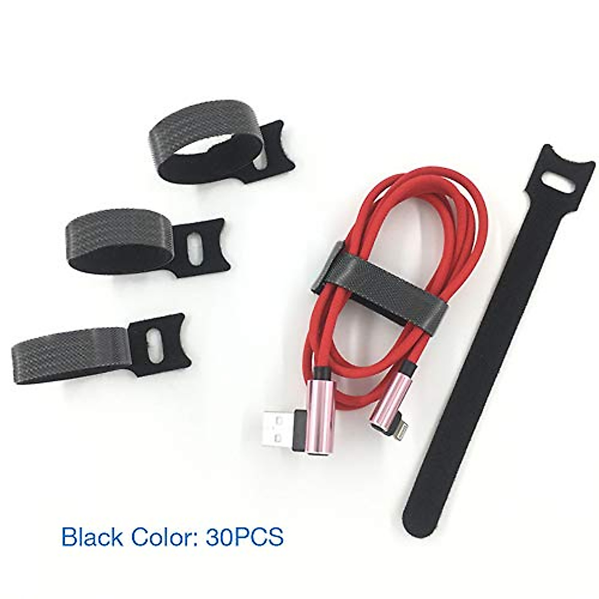 Besign 60 Pack Fastening Cable Straps, Reusable Cord Organizer, Keeper Holder, Cable Ties for Earphones, Earbuds, Headphones, Home Office Tablet, PC, TV Wire Management, Black and White