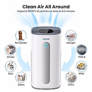 RENPHO Air Purifiers for Home Large Room up to 484ft² & Air Filter Replacement for improving moist conditions, PM2.5, Allergies, smokers, dust, R-M003-F2