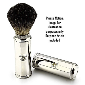 JAG Shaving brush Badger Hair Travel Shaving Brush in Nickel Plated Handle