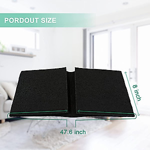 JASENG 2 Pack Carbon Pre Filter 48"x8" Cut to Fit Compatible with Honeywell Air Purifiers Universal Replacement Activated Charcoal Pad Air Filter fits Furnace Filters Trash Cans and Air Conditioner