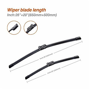 WOWIPER Factory Wipers for Volvo S60 2011-2018 S80 2007-2016 V60 2013-2014+More, 26"/20" (PACK of 2) Top Lock 19mm Windshield Wiper Blades