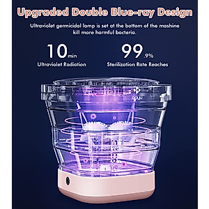 Portable Washing Machine Mini Washer with Drain Basket, Foldable Small Washer for Underwear, Socks, Baby Clothes, Towels, Delicate Items (White)