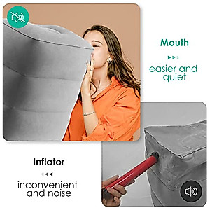 Inflatable Toddler Bed on Air - SVOPY Travel Foot Rest Pillow with Adjustable Height Leg Pillow for Long-Range Flight, Must-Have Item for Airplane, Train, SUV