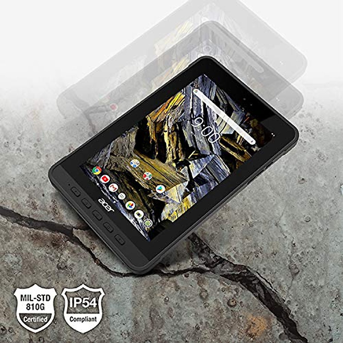 Acer Enduro T1 ET108-11A-80PZ Rugged Tablet, 8.0" WXGA IPS Touch, MediaTek MT8385 Octa-Core Processor, 4GB LPDDR4, 64GB eMMC, WiFi-5, Front 2MP Webcam, Rear 5MP Webcam, Handstrap, Android 9 Pie