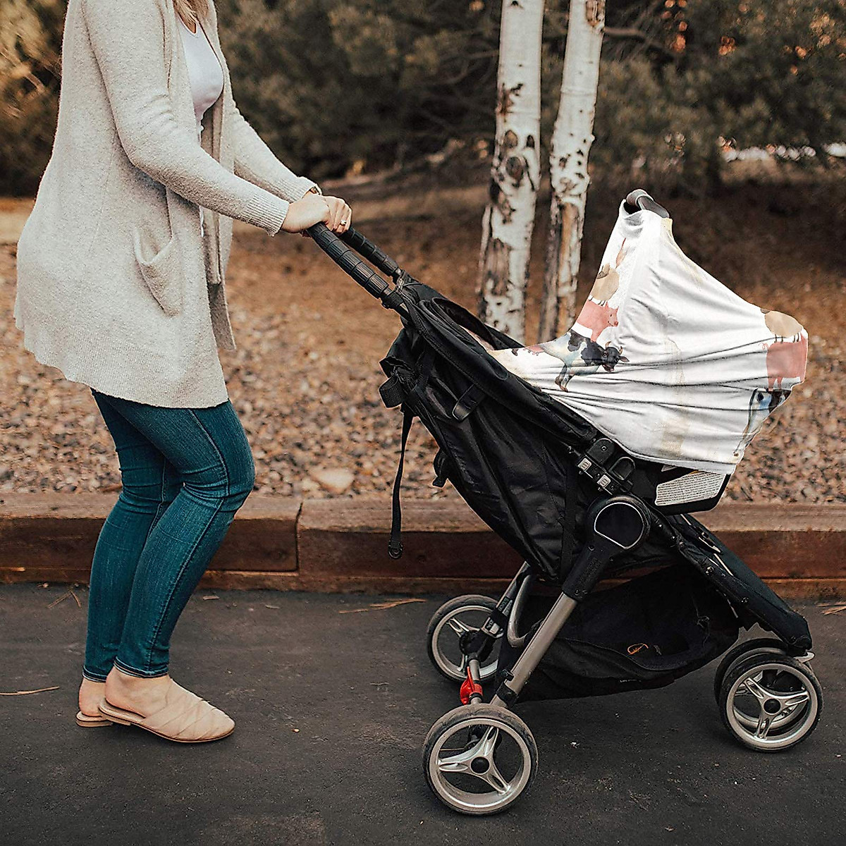 Farm Retro Animals Baby Nursing Cover for Breastfeeding, Watercolor Cow Pig Sheep Chicken Breathable Stretchy Nursing Scarf Carseat Canopy for Boys or Girls Stroller Car Seat Covers Rustic Style