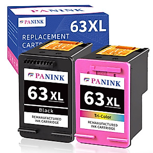 PANINK Remanufactured Ink Cartridges Replacement for HP Printer Ink 63 XL HP 63 Ink HP63 63XL Ink Cartridges Black Color Combo Pack for 3830 4650 5200 5255 4520 4512 1112 2132 3630 3632 Printer