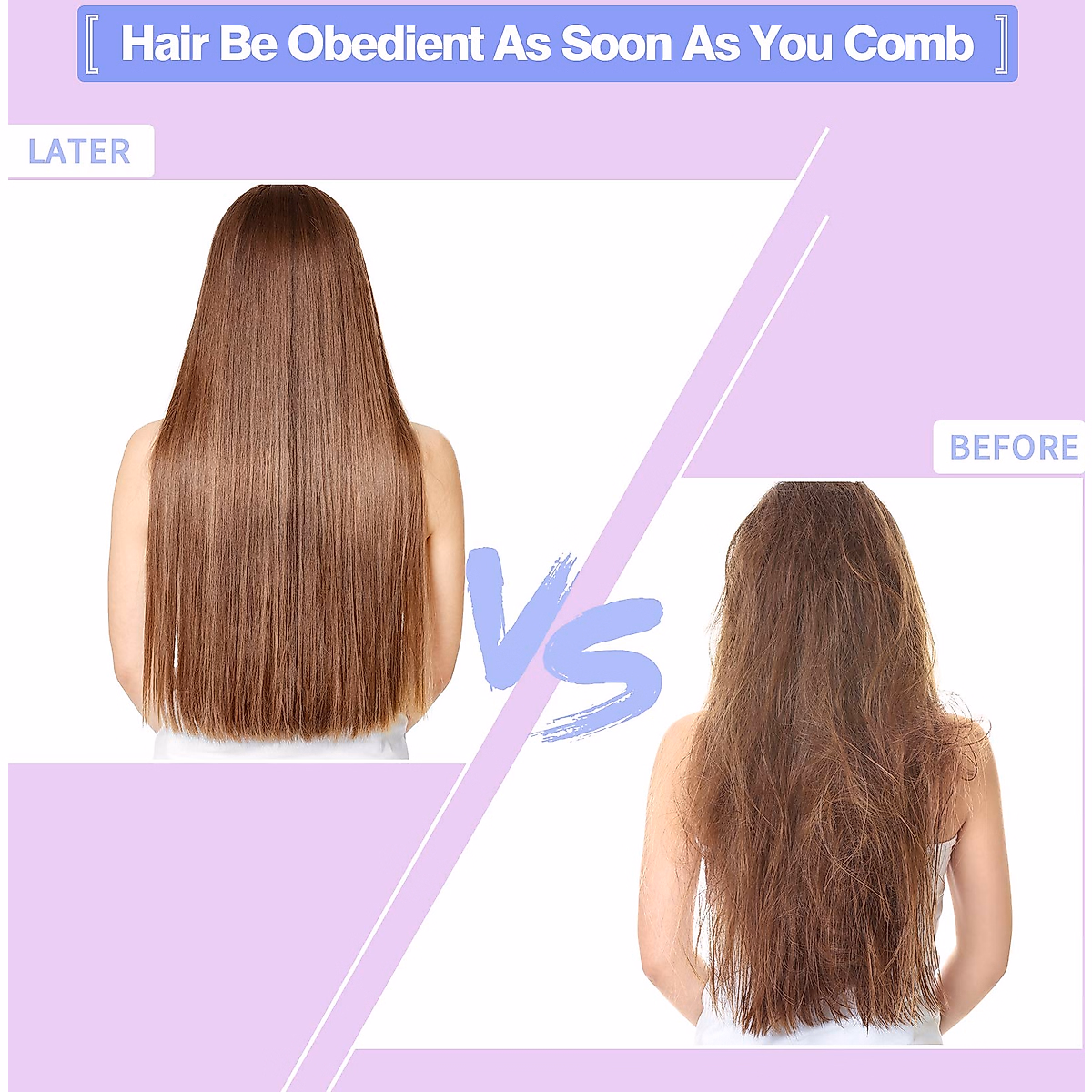 Mixcolor Hair Straightener Brush, Hair Straightening Iron with 30s Fast Heating Up & 4 Temp Settings & Anti-Scald, Professional Salon at Home, Travel and Salon, Silver