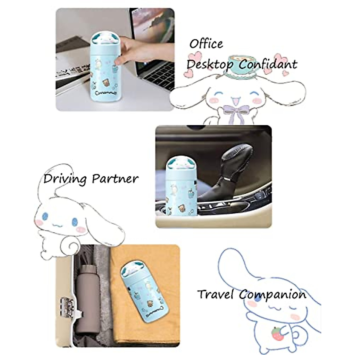 Roffatide Anime Cinnamoroll Cute Stainless Steel Vacuum Thermos Water Bottle Mug for Girls Women Hot & Cold for Hours Insulated Bottle Gift for Birthday Christmas Blue