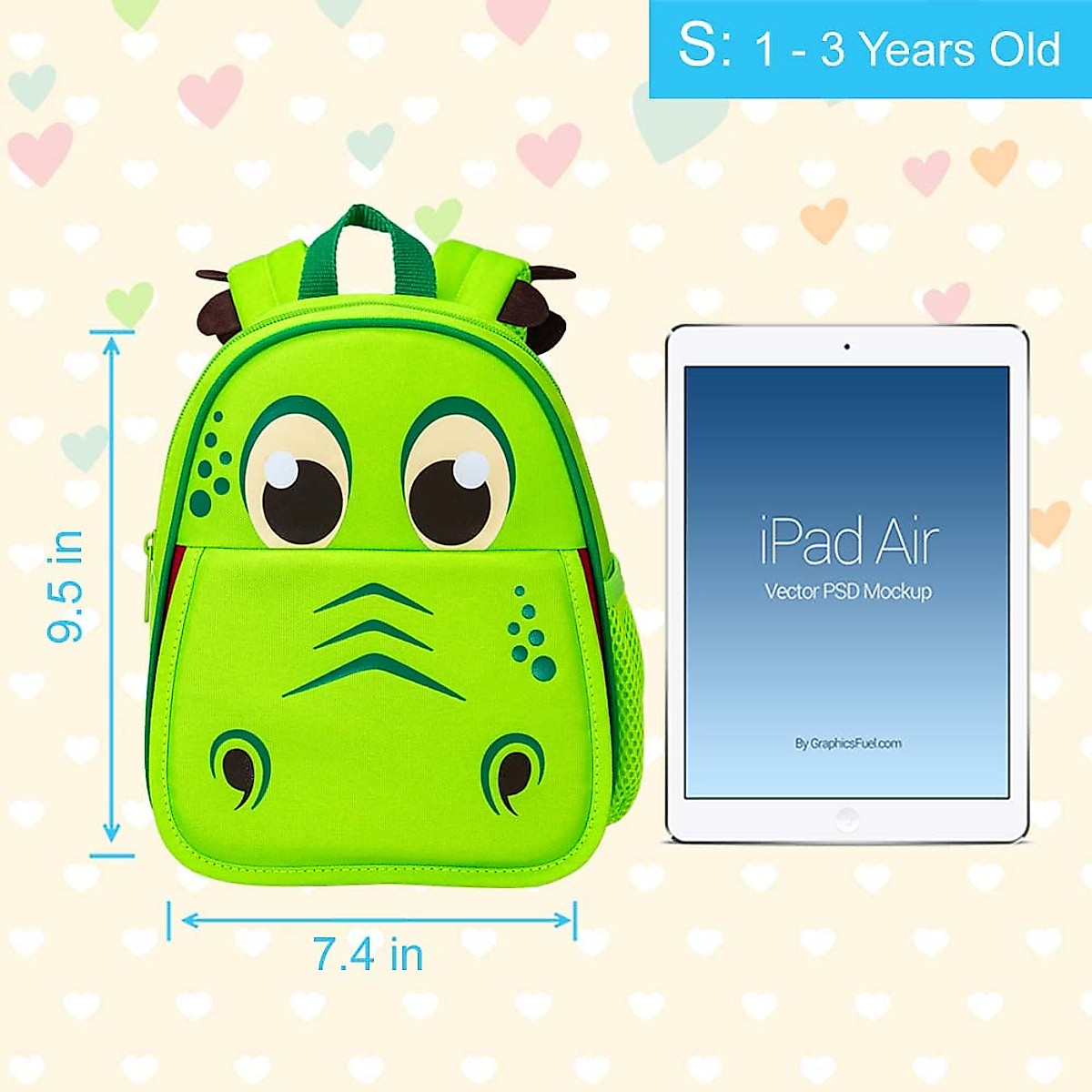 AGSDON Toddler Backpack with Leash, 9.5" Kids Butterfly Safety Leashes Removable Tether bookbag