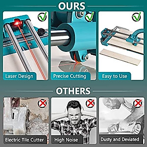 Seeutek 48 Inch Manual Tile Cutter With Tungsten Carbide Scoring Wheel for Porcelain Ceramic Floor Tile with Adjustable Laser Guide Spared Cutting Wheel