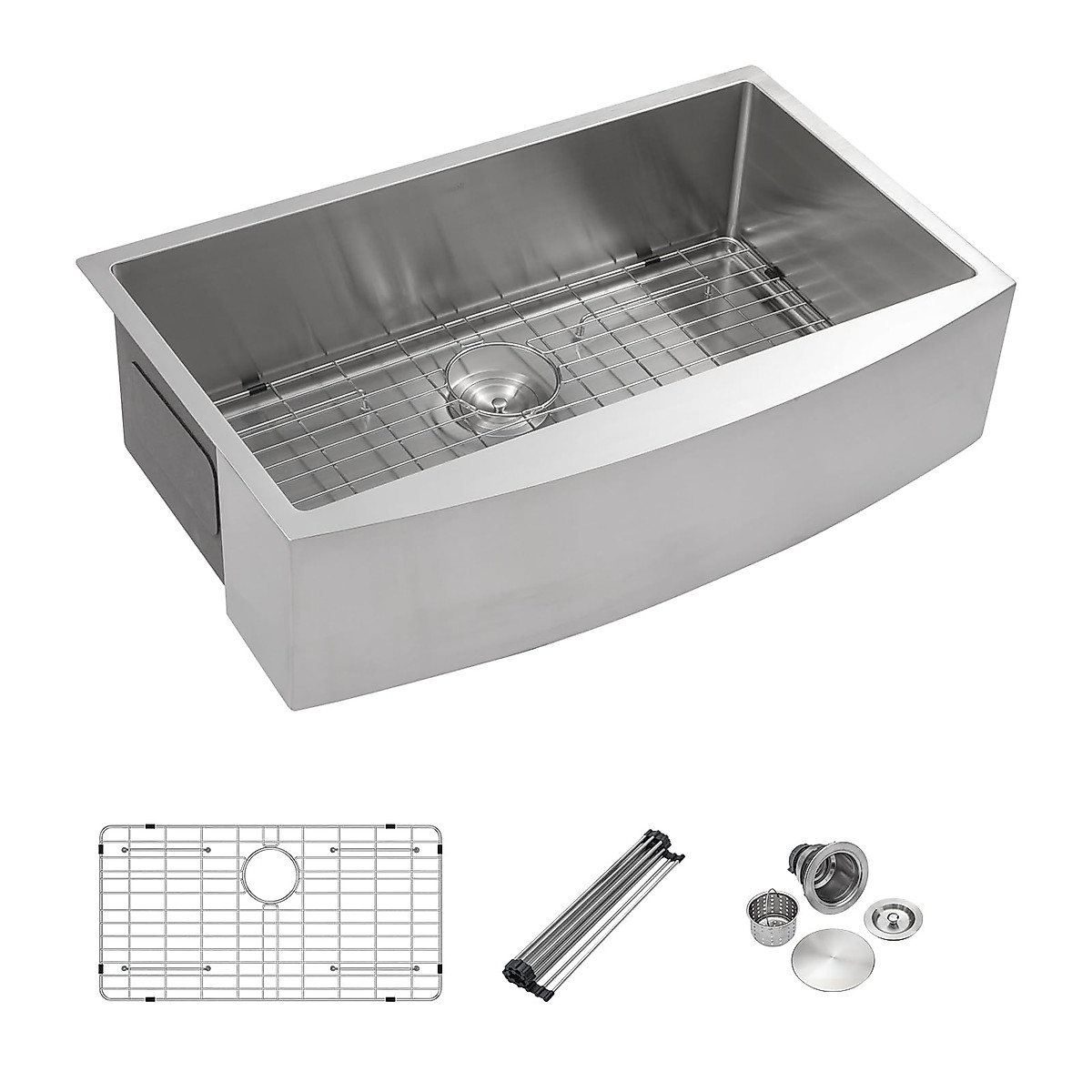 33 Inch Farmhouse Kitchen Sink - Mocoloo 33 Inch Stainless Steel Sink 16 Gauge Deep Single Bowl Undermount Apron Front Farm Sinks