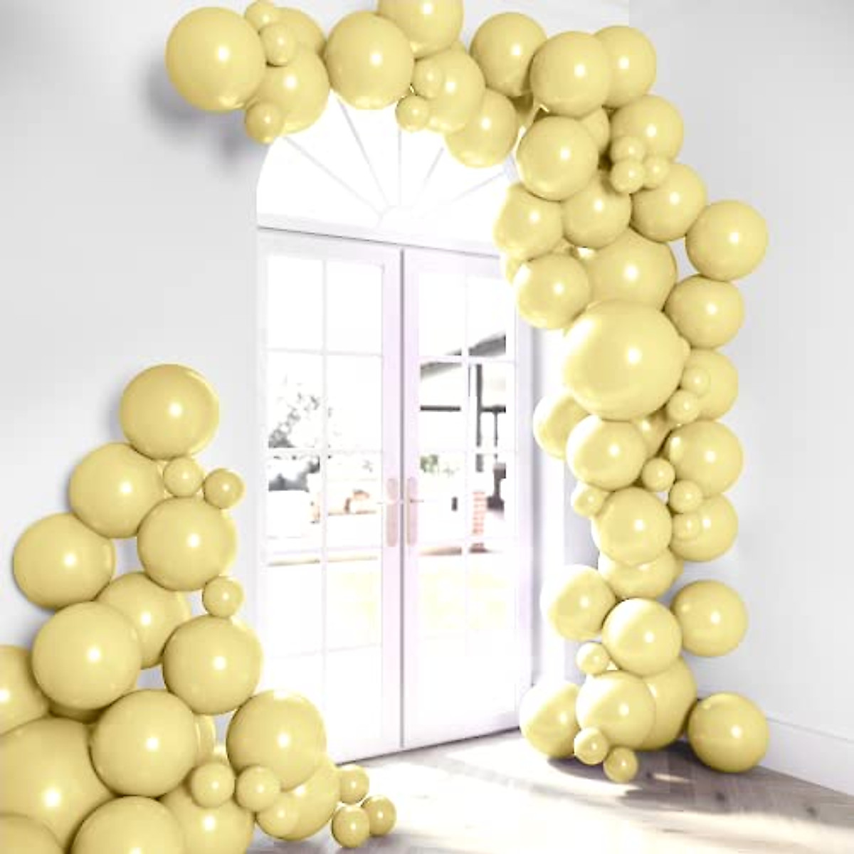 HOUSE OF PARTY Pastel Yellow Balloons - Pale Yellow Balloon Garland Kit, 5/12/18 Inch Light Yellow Balloons for Easter Party Decorations, Bridal Shower, Wedding & Birthday Decorations