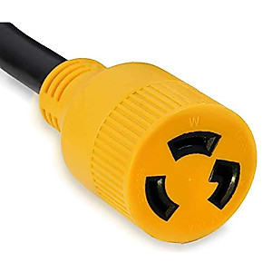 S7 l5-30r to 5-15p, 20 Inch Power Cord Plug Adapter 15Amp 5-15P Male to 30Amp L5-30R Female with Twist Lock