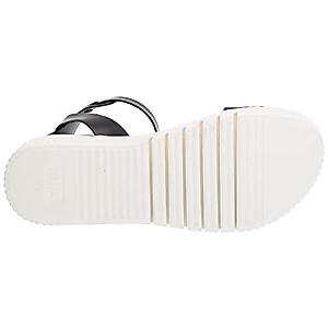 MIA Lunna Womens Open Toe Ankle Strap Flatform Platform Sandals, Comfortable Casual Shoes for Spring and Summer, Black, Size 8.5