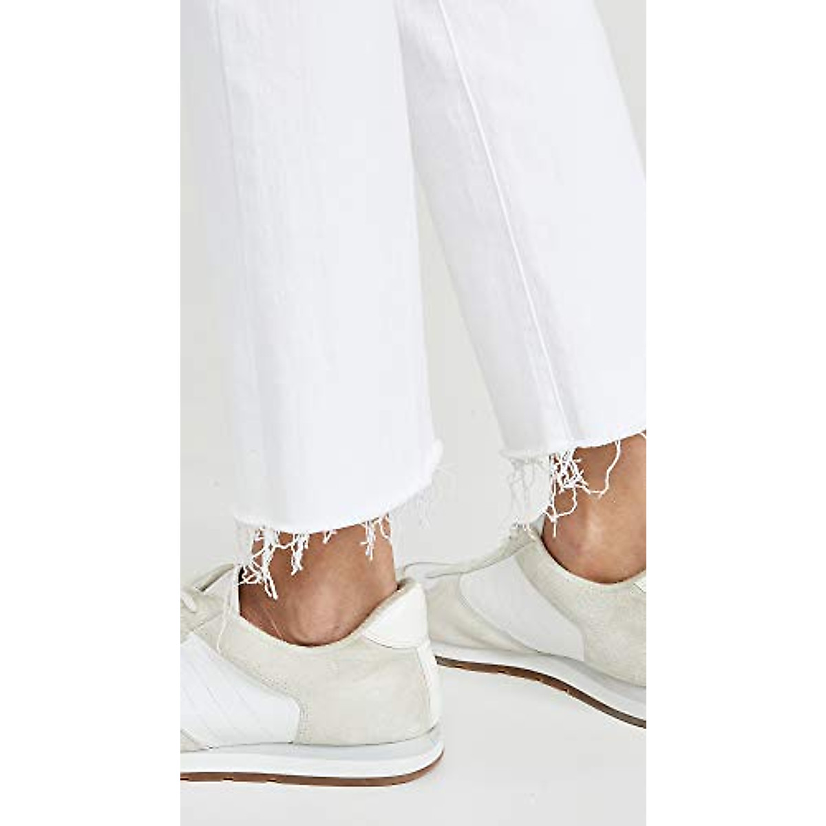 MOTHER Women's The Hustler Ankle Fray Jeans, Fairest of Them All, White, 23