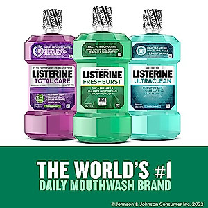 Listerine Freshburst Antiseptic Mouthwash for Bad Breath, Kills 99% of Germs That Cause Bad Breath & Fight Plaque & Gingivitis, ADA Accepted Mouthwash, Spearmint, 1.5 L