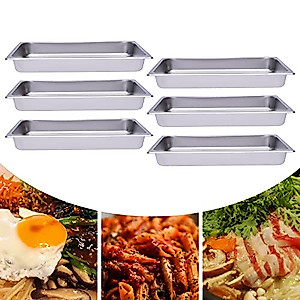 NG NOPTEG Full Size Steam Table Pans, 6-Pack 2.5 Inch Deep Restaurant Steam Table Pans 201 Gauge Stainless Steel Hotel Pan for Catering Supplies Restaurant Kitchen Pan Tray