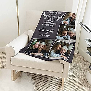 Artsadd Custom in Loving Memory of Blanket for Loss of Loved One with Picture, Customized Memorial Blanket and Throws Personalized for Mother Father Dog Pet Lost Sympathy Gifts 40x50