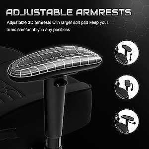 IWMH Office Chair for Adults, Ergonomic Computer Chair with Lumbar Support, High Back Executive Swivel Rolling Desk Chair, Height Adjustable (Black 1)