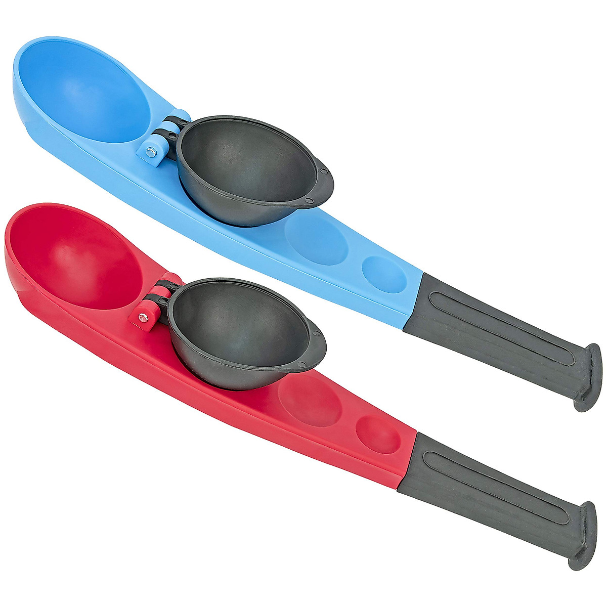 Hoopla Toys Ultimate Winter Play Snowball Thrower Set, Durable Plastic, Red & Blue, Ergonomic Handle, Lightweight, Perfect for Kids & Adults, 2-Pack