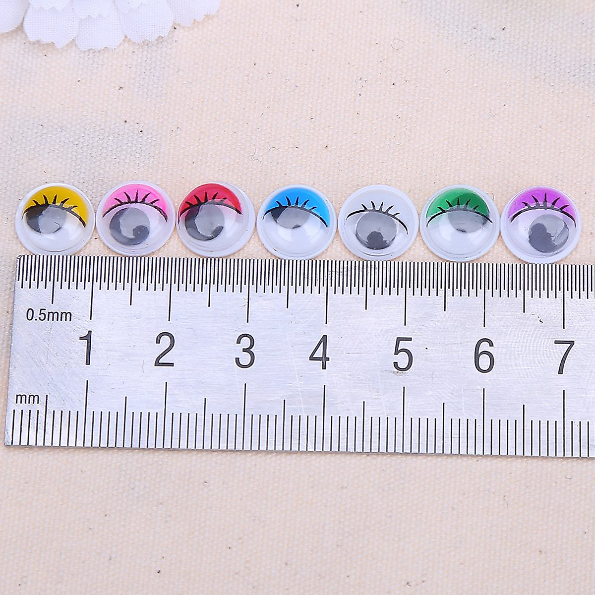 DECORA 240pcs 10mm Colors Wiggly Googly Eyes with Eyelash with Self-Adhesive DIY Scrapbooking Crafts