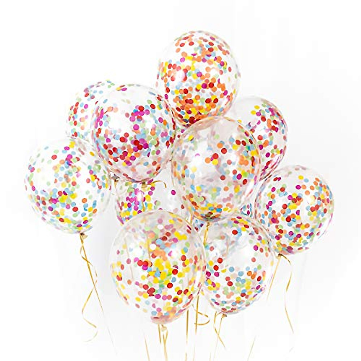 24 Pieces Rainbow Multicolor Confetti Balloons | PREFILLED 12 Inch Latex Party Balloons with Bright Rainbow Confetti | Party Decorations, Wedding & Engagement, Bridal, Proposal (Colorful)