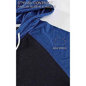 Vetemin Men's Casual Vintage Slim Fit Action Sports Workout Hiking Baseball Active Hoodie T Shirts H.Charcoal/Rusty M