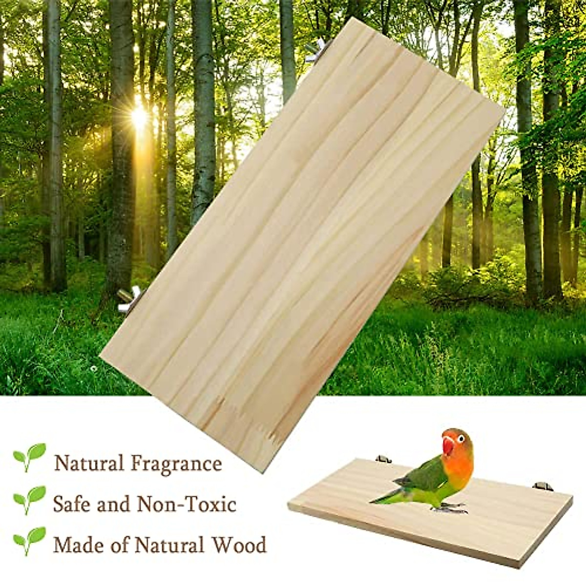 Parrot Bird Wood Perch Platform Large Stand Shelf for Birds Budgie Parakeet Cockatiel Conure Cockatoo Macaw African Grey