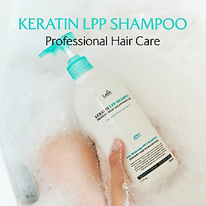 LA'DOR Keratin LPP Damage Care Shampoo w/Proteins & Plant Oils - pH Balanced Sub Acidic for Dry Damaged Frizzy Coarse Thinning Hair - NO Silicone, Paraben, Sulfate, Alcohol 5.07 Fl Oz (2pcs) LADOR