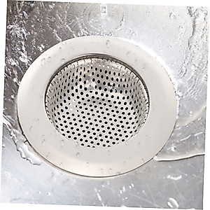 Generic 3pcs Sink Filter Strainer for Sink Faucet Knob Replacement Kitchen Sink Strainer Bathtub Drain Cover Stopper Bath Filter Bath Tub Plug Stopper Bath Sink Food Mesh Stainless Steel, Silver