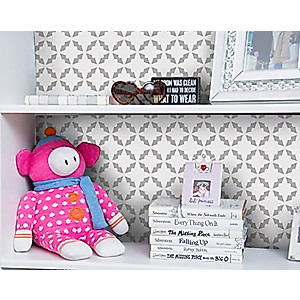 GloryTik 17.3" x 118"Gray and White Contact Paper Self Adhesive Removable Shelf Liners Peel and Stick Embossing Shelf Liners for Kitchen cabinets Drawer