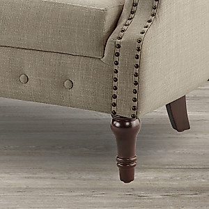 ROSEVERA Garner Chesterfield Settee Loveseat, Brown