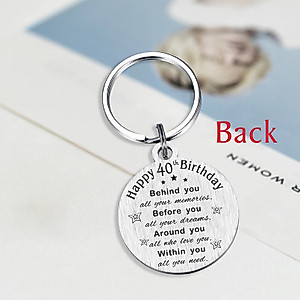 ABNTY 40th Birthday Gifts for Women Men, 40 Year Old Birthday Keychain, Born in 1984 Gifts, 1984 Birthday Decorations