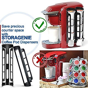 STORAGENIE Coffee Pod Holder for Keurig K-cup, Side Mount K Cup Storage, Perfect for Small Counters (2 Pack/For 10 K Cups, Black)